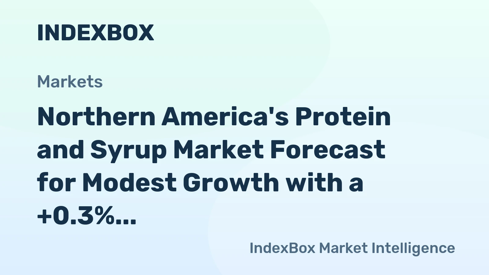 Northern America's Protein and Syrup Market Forecast for Modest Growth with a +0.3% Volume CAGR