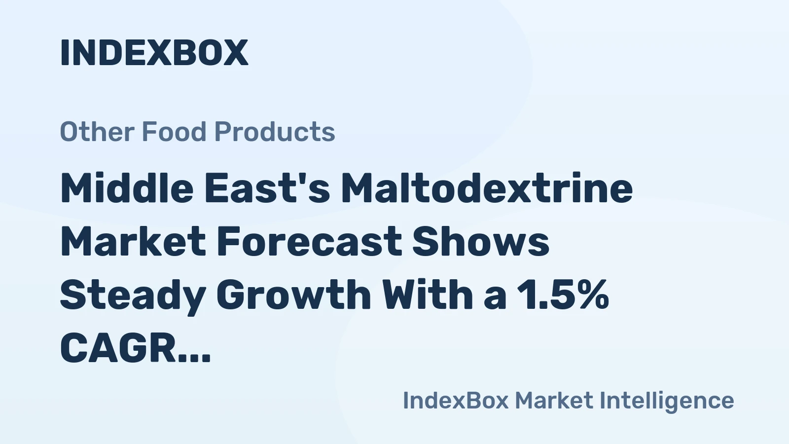 Middle East's Maltodextrine Market Forecast Shows Steady Growth With a 1.5% CAGR Through 2035