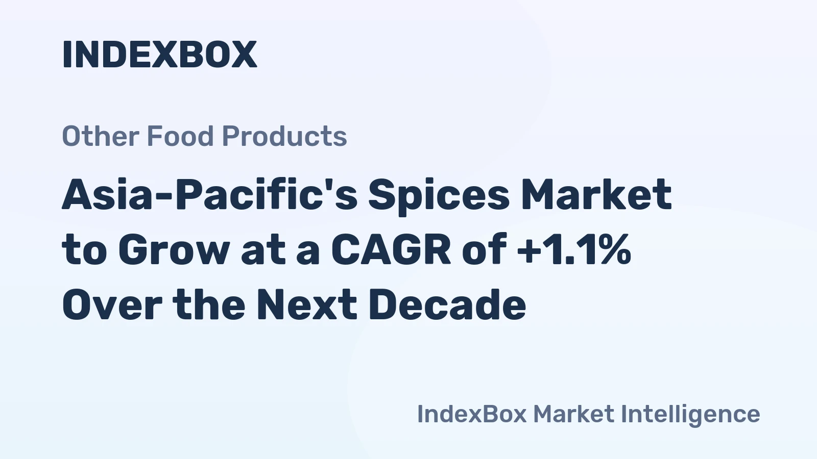 Asia-Pacific's Spices Market to Grow at a CAGR of +1.1% Over the Next Decade