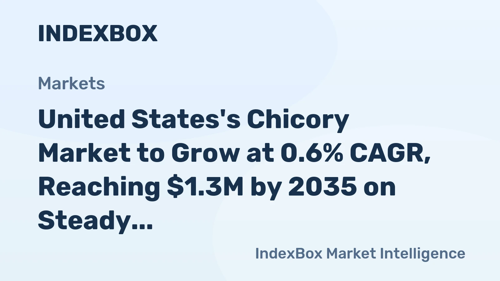 United States's Chicory Market to Grow at 0.6% CAGR, Reaching $1.3M by 2035 on Steady Demand.