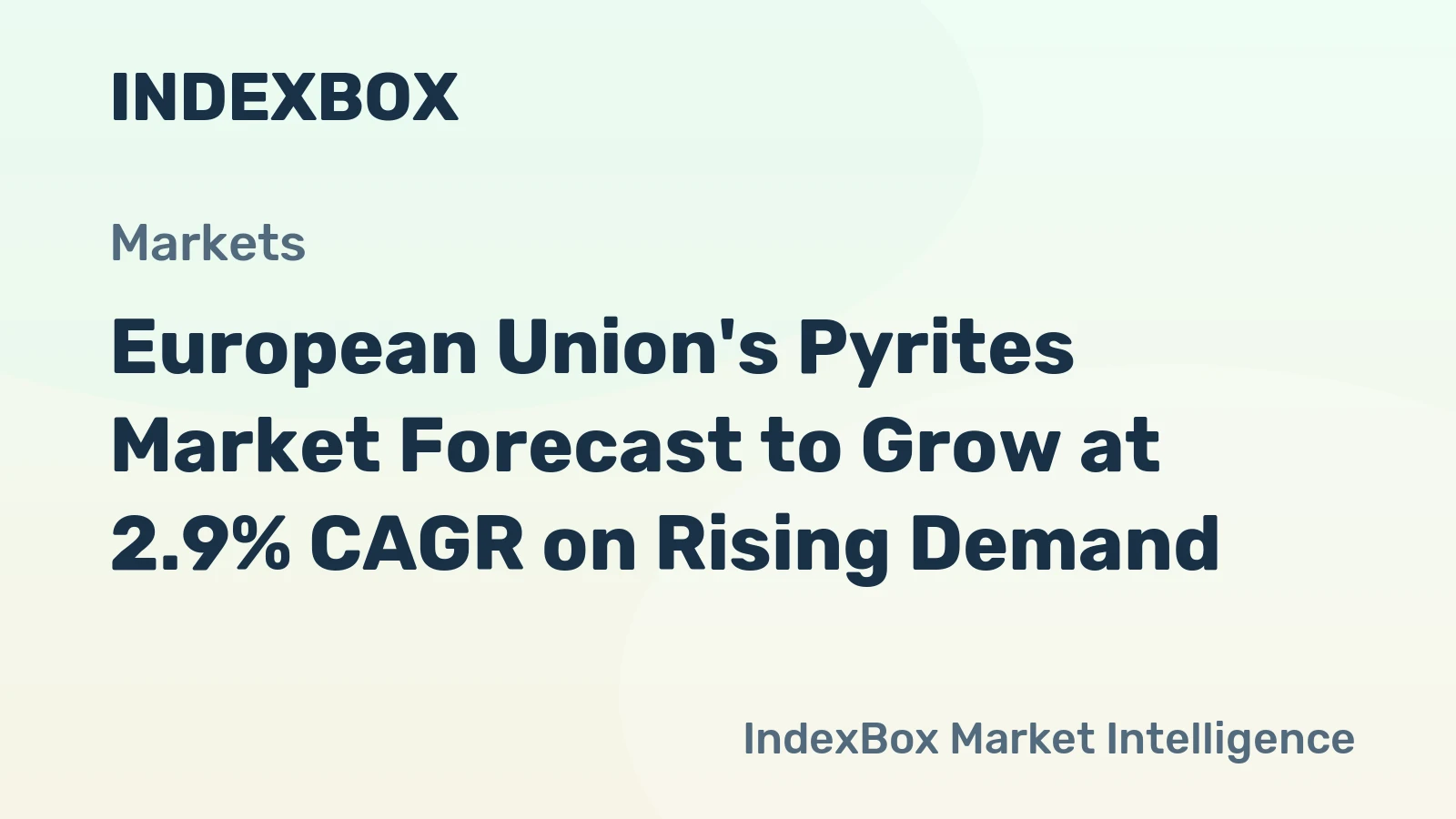 European Union's Pyrites Market Forecast to Grow at 2.9% CAGR on Rising Demand