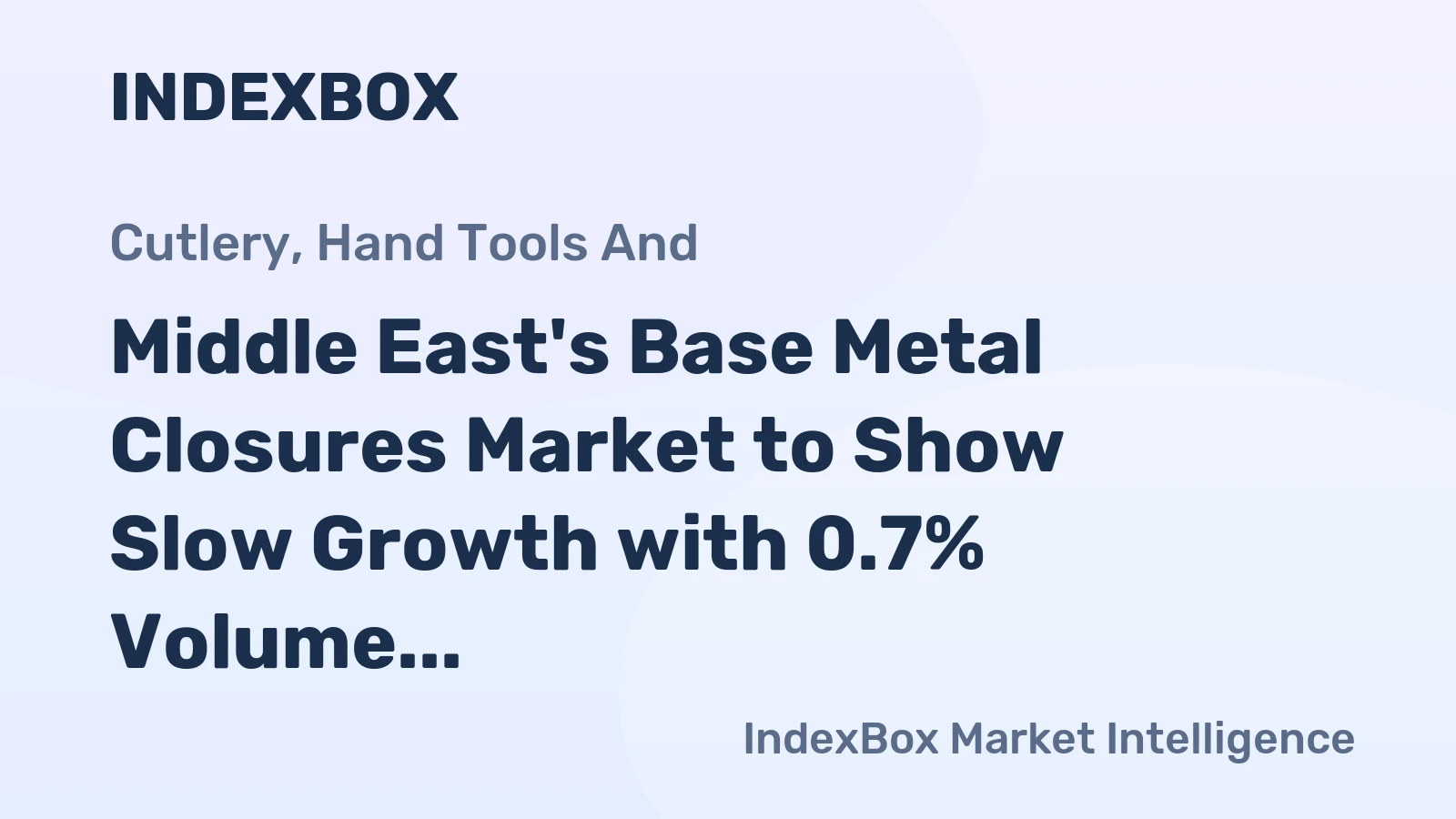 Middle East's Base Metal Closures Market to Show Slow Growth with 0.7% Volume and 1.5% Value Increase by 2035