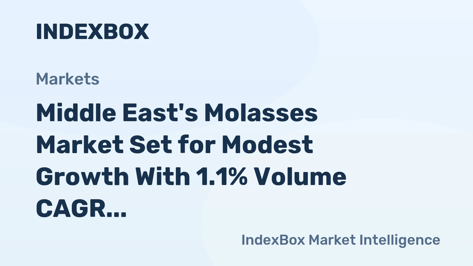 Middle East's Molasses Market Set for Modest Growth With 1.1% Volume CAGR Through 2035