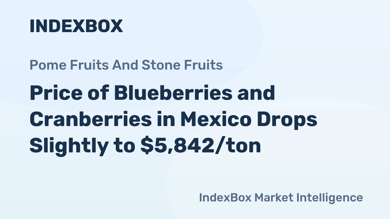 Price of Blueberries and Cranberries in Mexico Drops Slightly to $5,842/ton