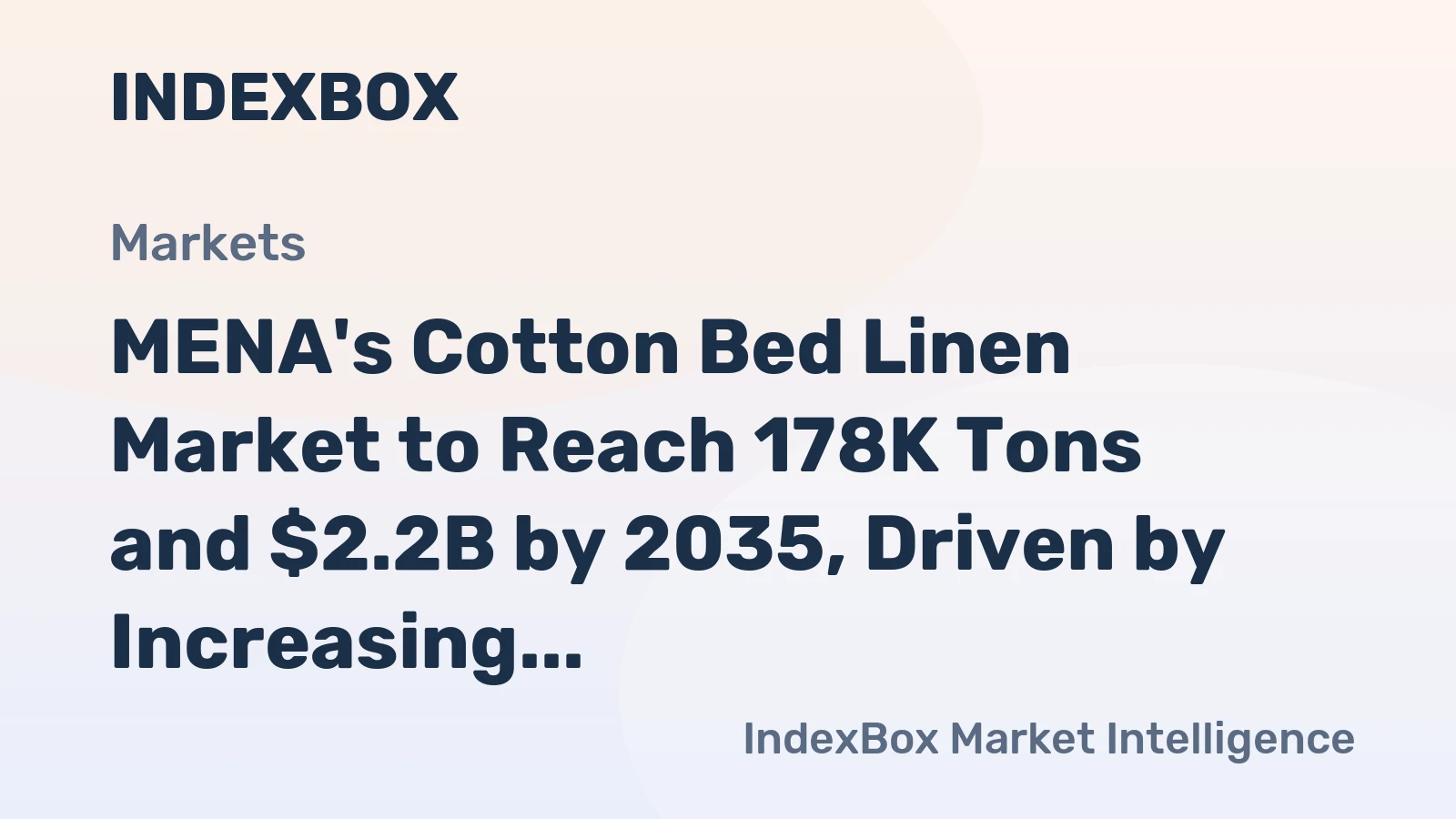 MENA's Cotton Bed Linen Market to Reach 178K Tons and $2.2B by 2035, Driven by Increasing Demand
