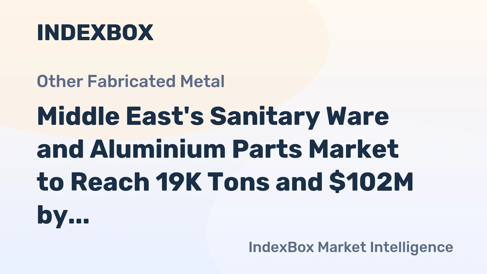 Middle East's Sanitary Ware and Aluminium Parts Market to Reach 19K Tons and $102M by 2035
