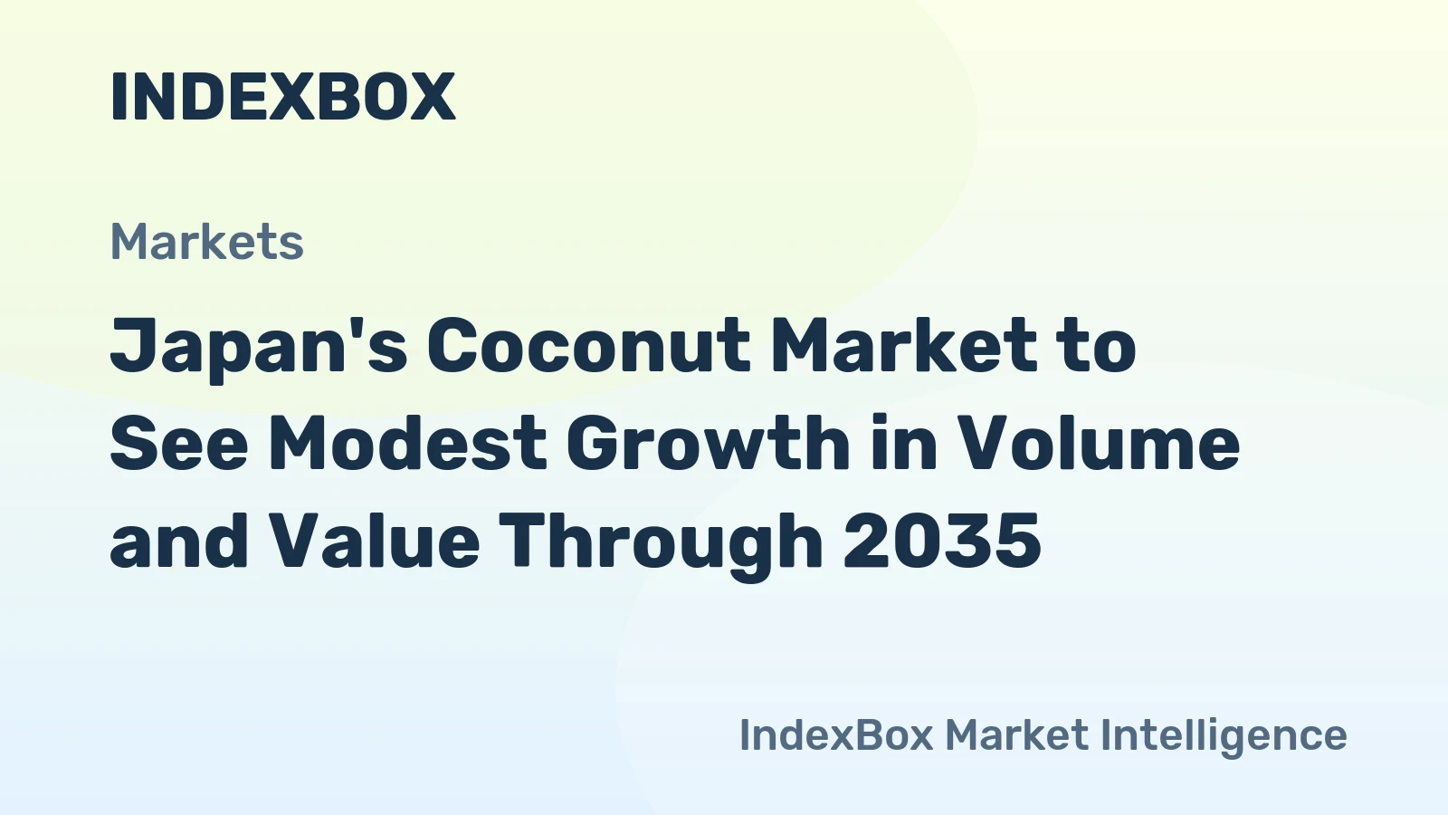 Japan's Coconut Market to See Modest Growth in Volume and Value Through 2035