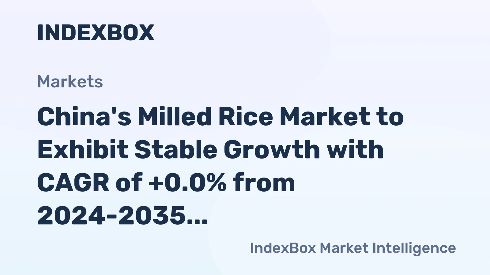 China's Milled Rice Market to Exhibit Stable Growth with CAGR of +0.0% from 2024-2035