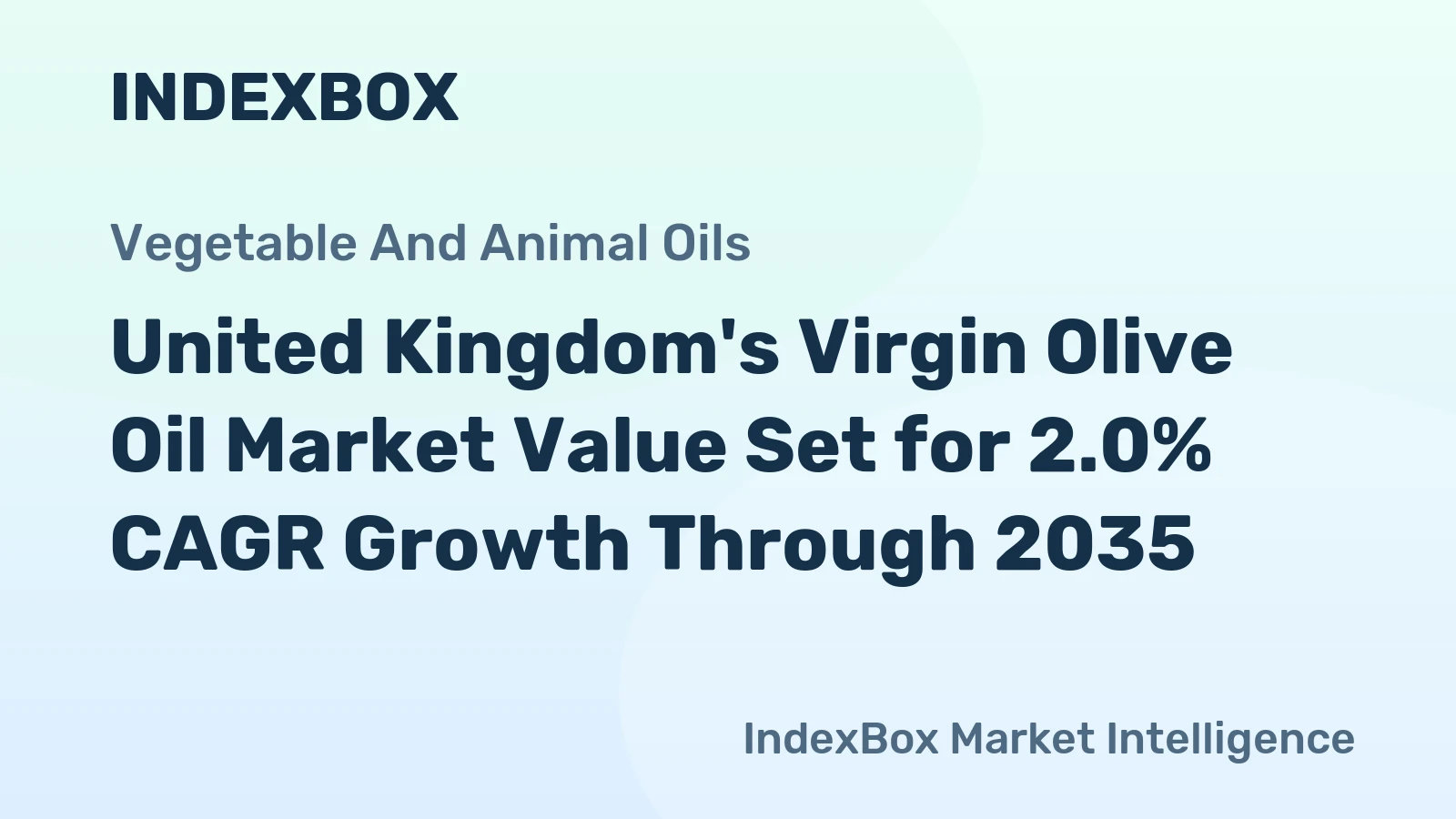 United Kingdom's Virgin Olive Oil Market Value Set for 2.0% CAGR Growth Through 2035