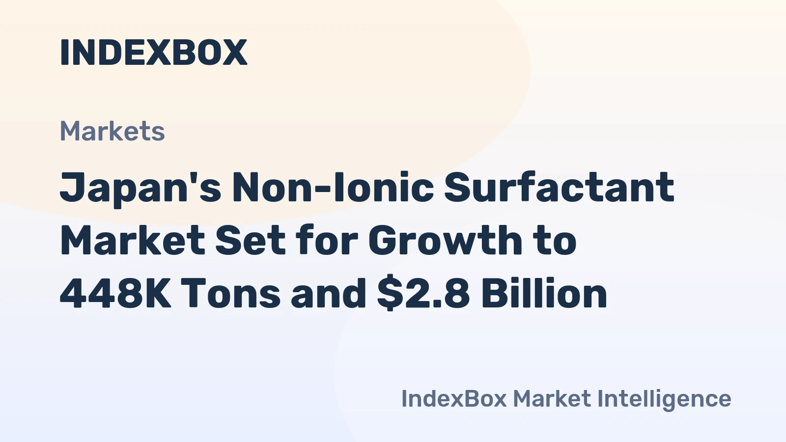 Japan's Non-Ionic Surfactant Market Set for Growth to 448K Tons and $2.8 Billion