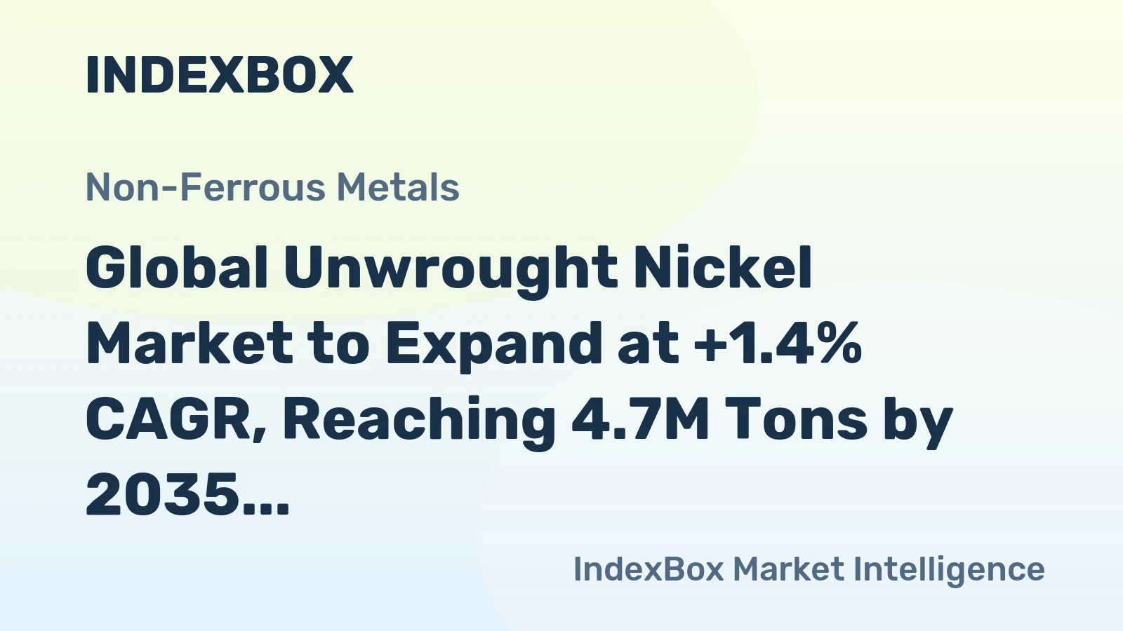 Global Unwrought Nickel Market to Expand at +1.4% CAGR, Reaching 4.7M Tons by 2035