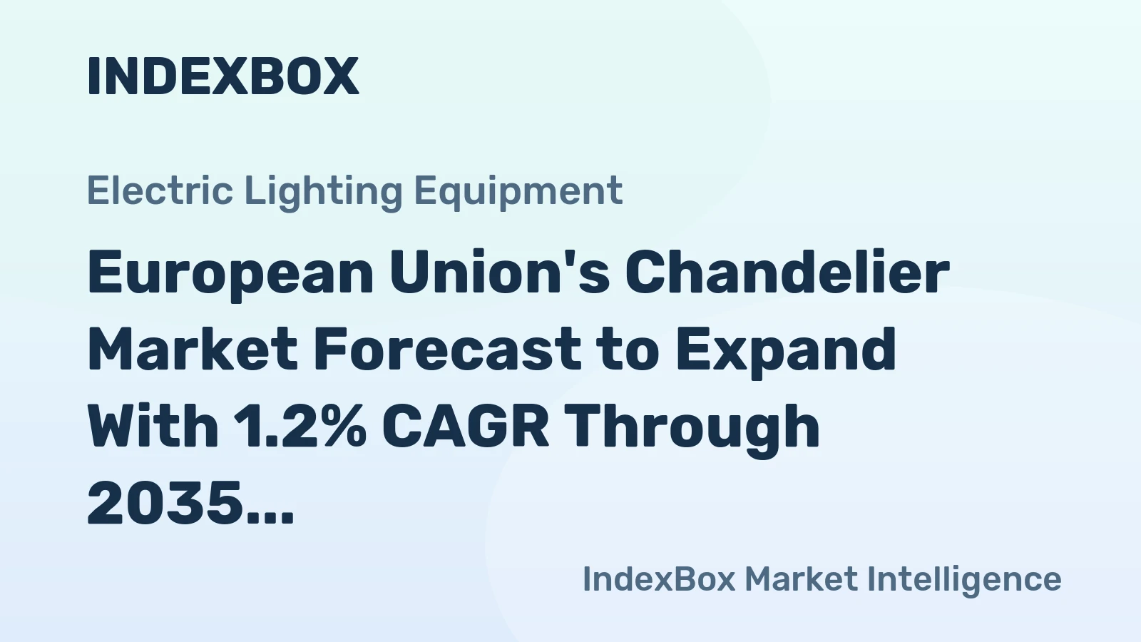 European Union's Chandelier Market Forecast to Expand With 1.2% CAGR Through 2035