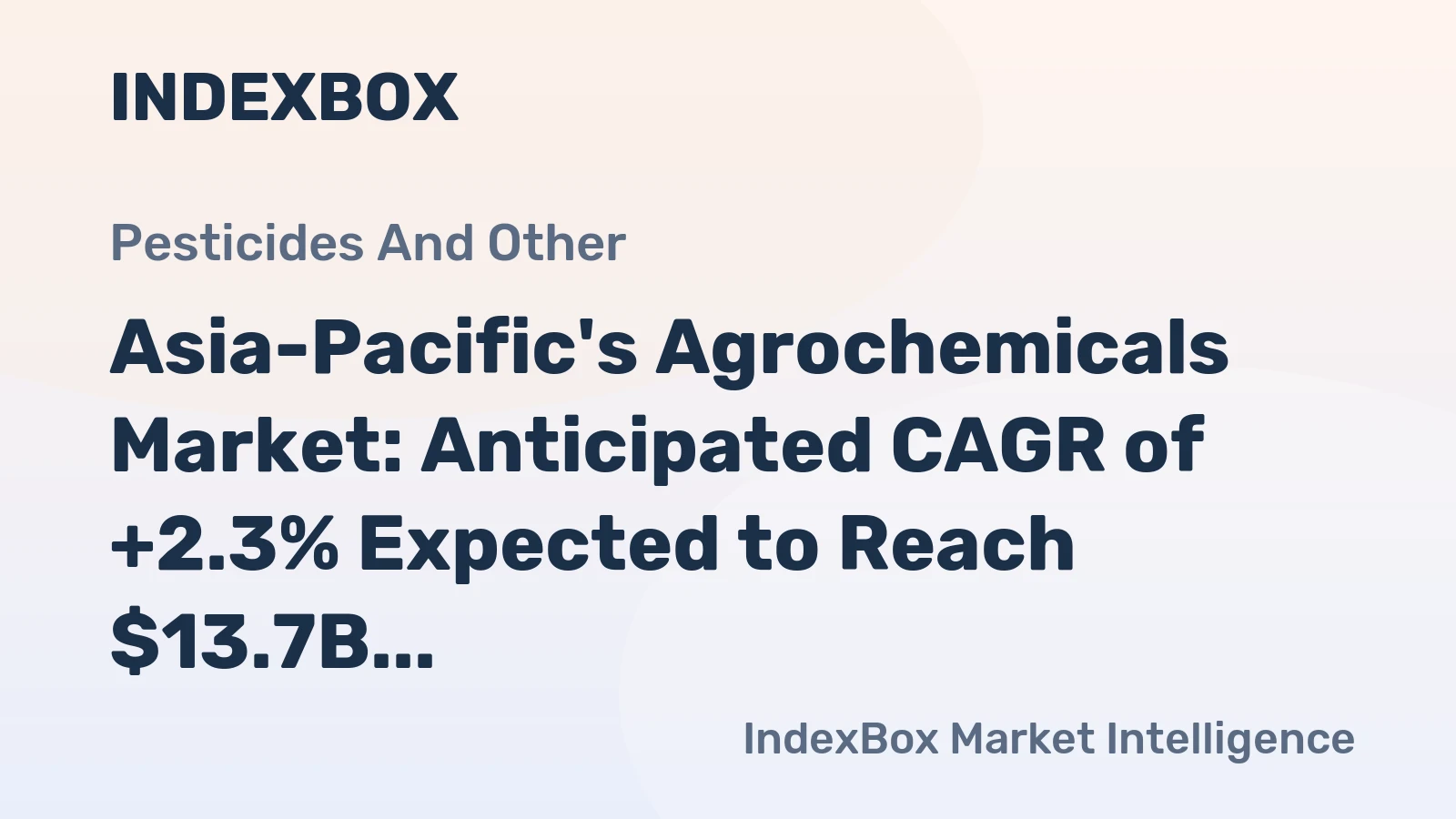 Asia-Pacific's Agrochemicals Market: Anticipated CAGR of +2.3% Expected to Reach $13.7B by 2035