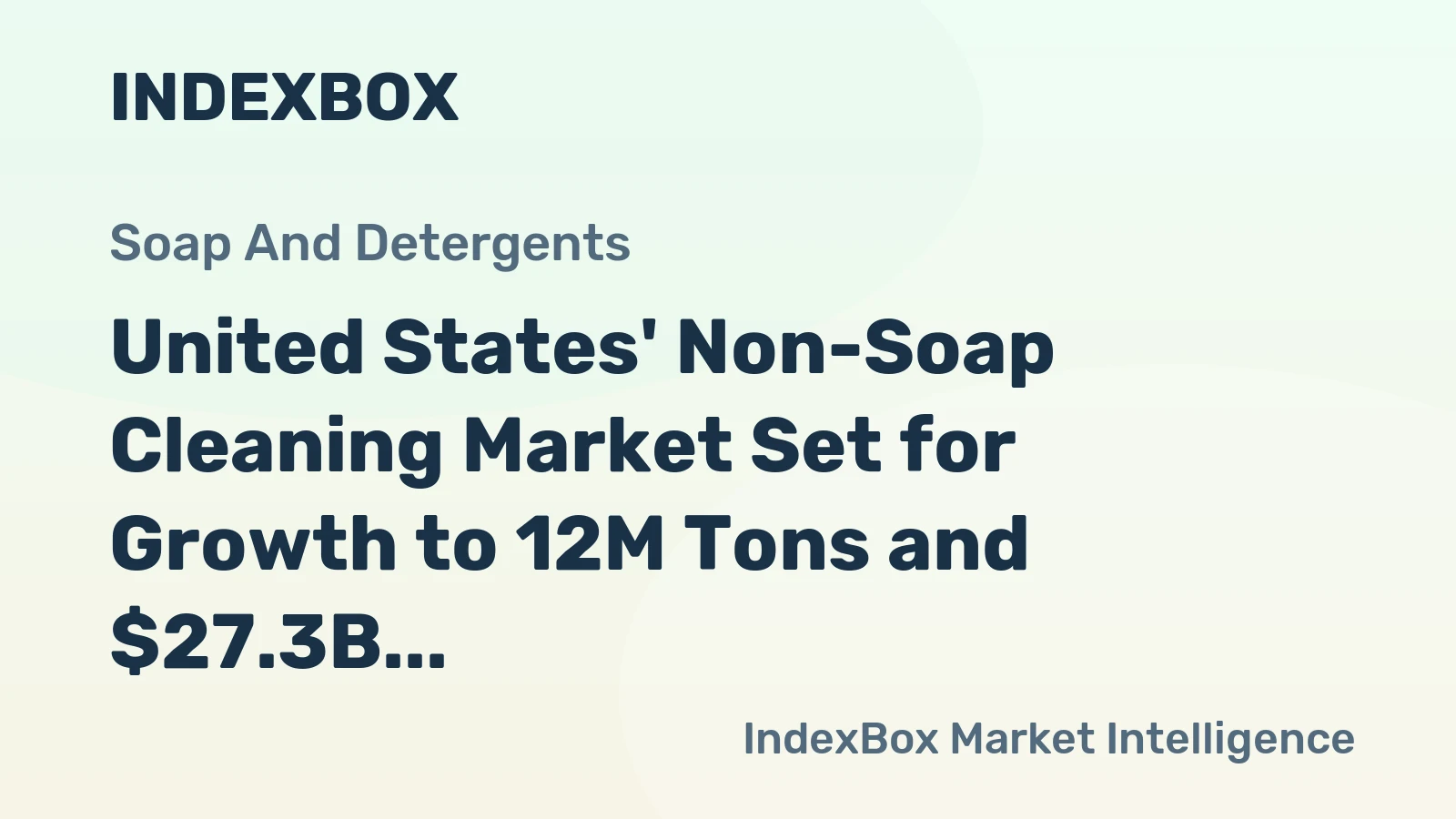 United States' Non-Soap Cleaning Market Set for Growth to 12M Tons and $27.3B