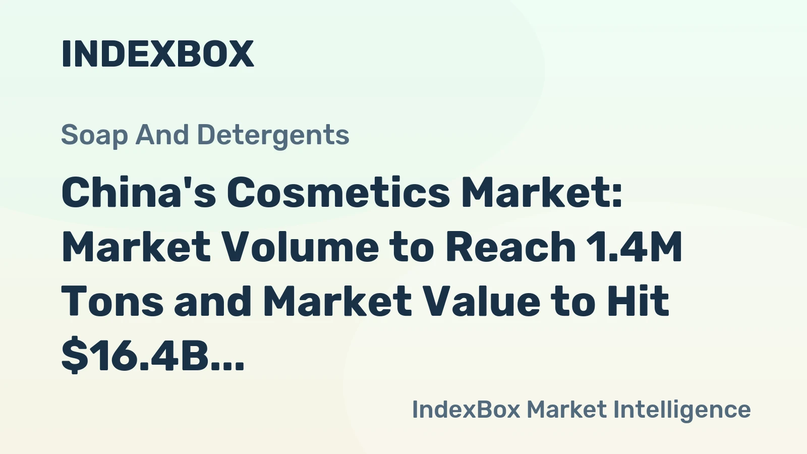 China's Cosmetics Market: Market Volume to Reach 1.4M Tons and Market Value to Hit $16.4B by 2035