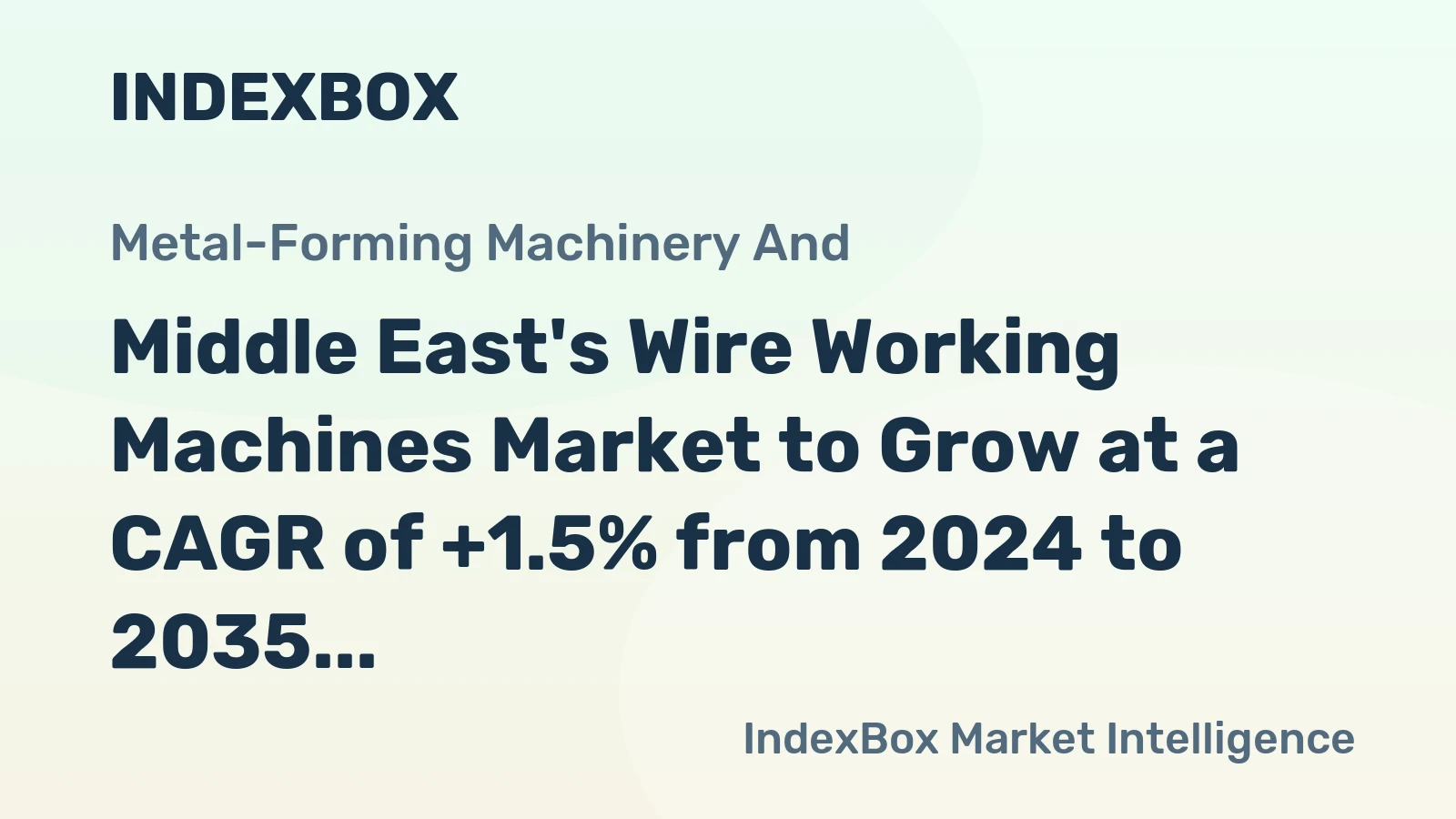 Middle East's Wire Working Machines Market to Grow at a CAGR of +1.5% from 2024 to 2035, Reaching $110M in Value