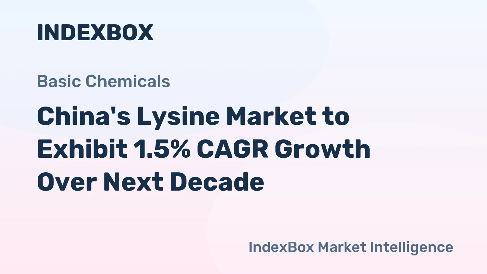 China's Lysine Market to Exhibit 1.5% CAGR Growth Over Next Decade