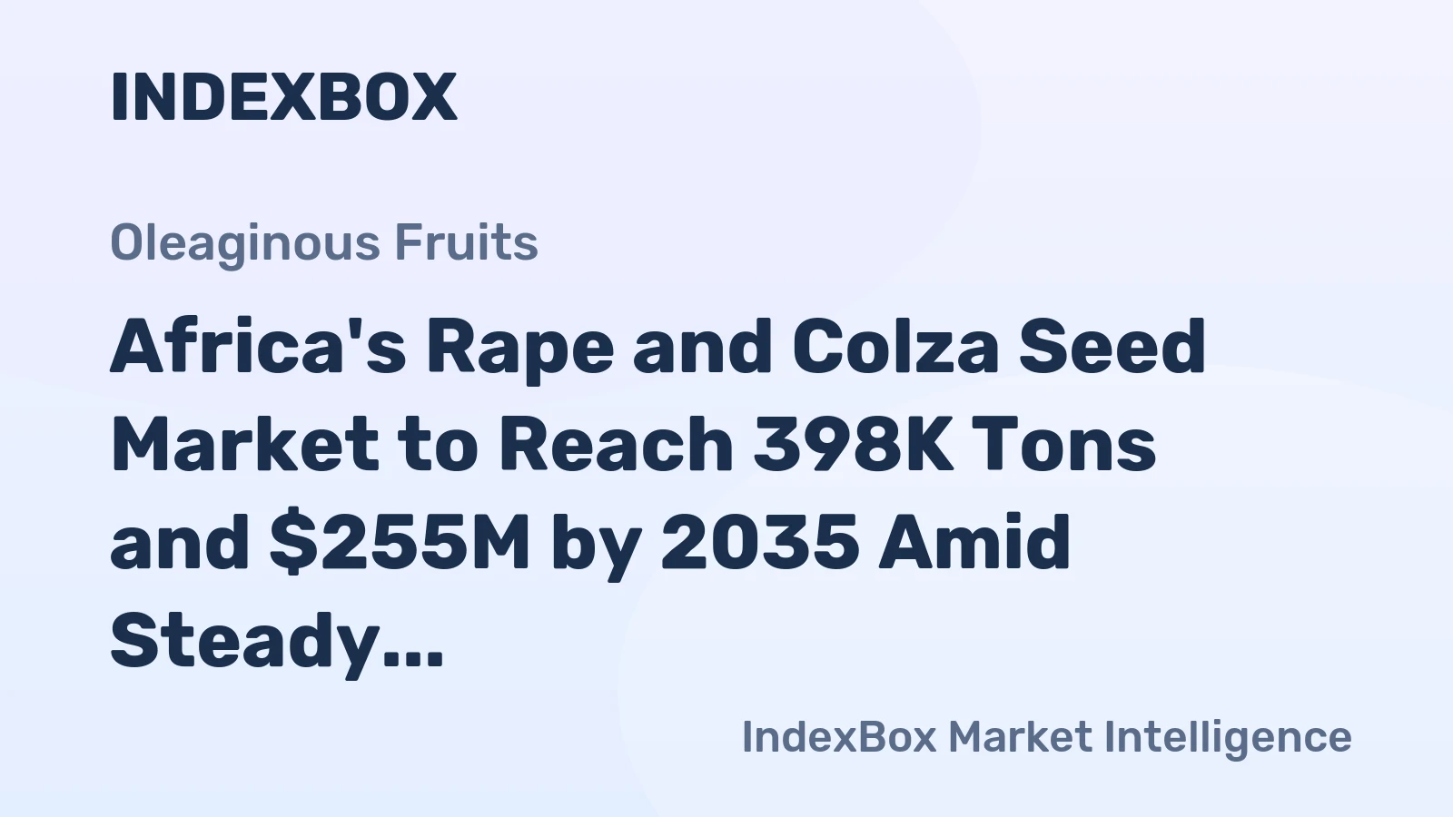 Africa's Rape and Colza Seed Market to Reach 398K Tons and $255M by 2035 Amid Steady Growth