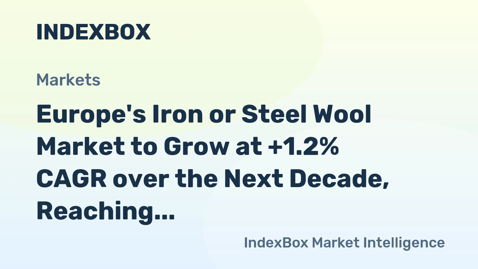 Europe's Iron or Steel Wool Market to Grow at +1.2% CAGR over the Next Decade, Reaching $10.7B by 2035