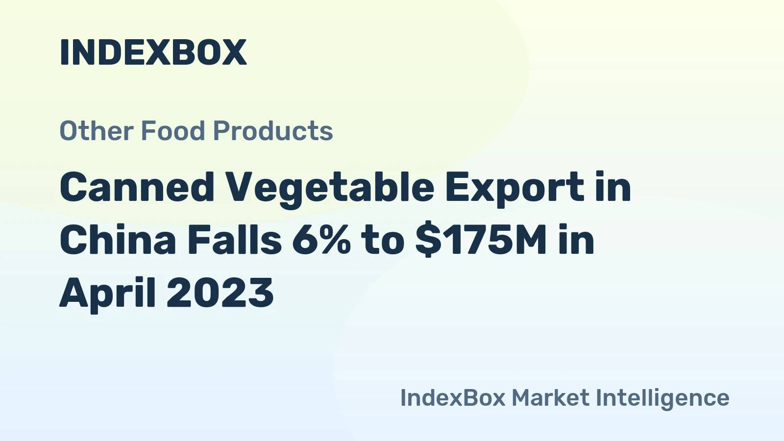 Canned Vegetable Export in China Falls 6% to $175M in April 2023