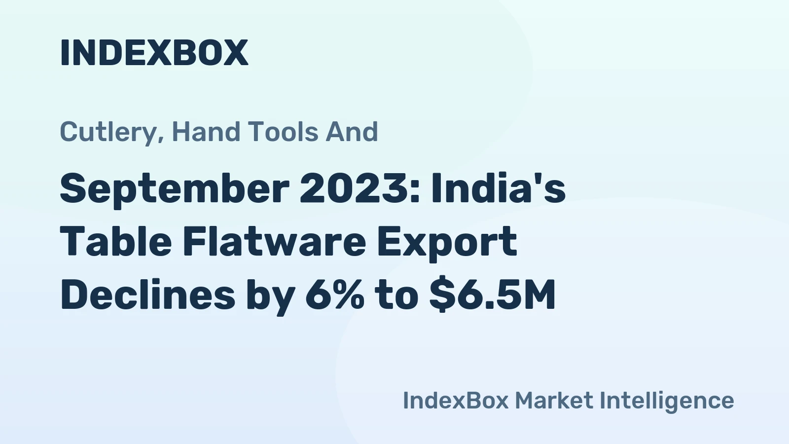 September 2023: India's Table Flatware Export Declines by 6% to $6.5M