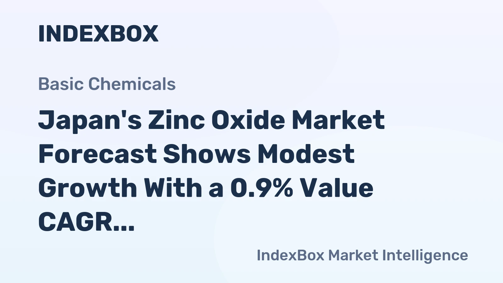 Japan's Zinc Oxide Market Forecast Shows Modest Growth With a 0.9% Value CAGR