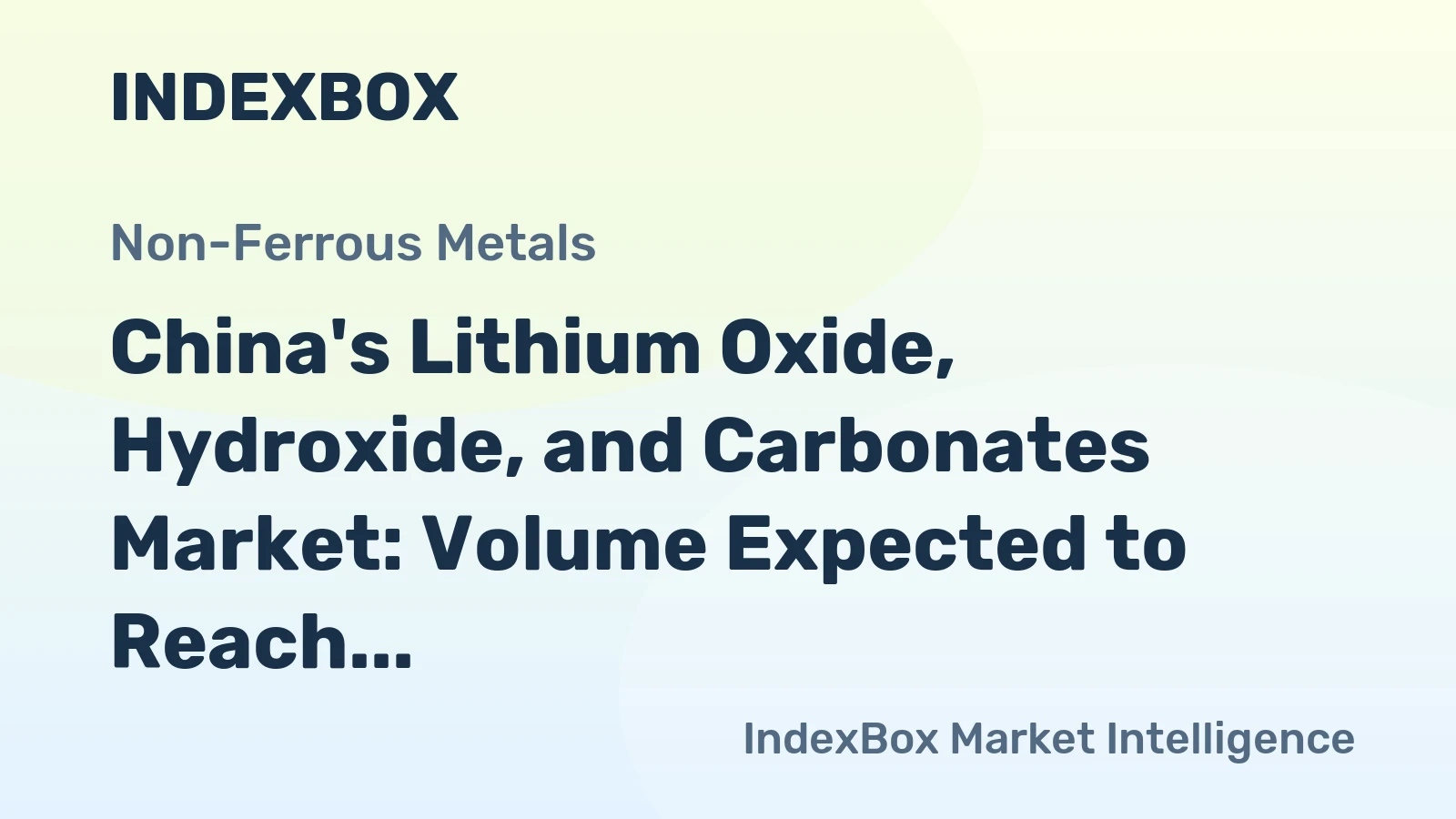 China's Lithium Oxide, Hydroxide, and Carbonates Market: Volume Expected to Reach 398K Tons by 2035, Value to Hit $5.3B