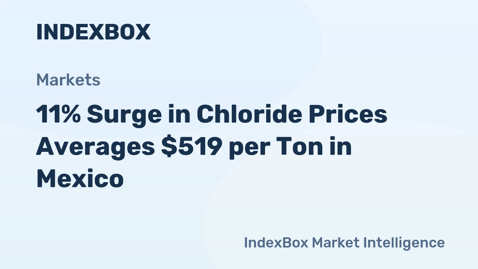 11% Surge in Chloride Prices Averages $519 per Ton in Mexico