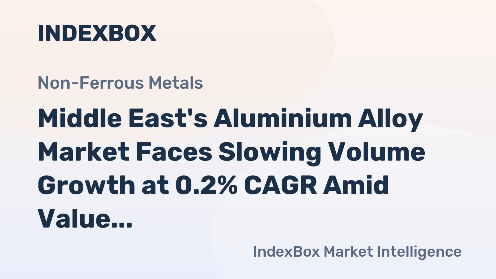 Middle East's Aluminium Alloy Market Faces Slowing Volume Growth at 0.2% CAGR Amid Value Increase