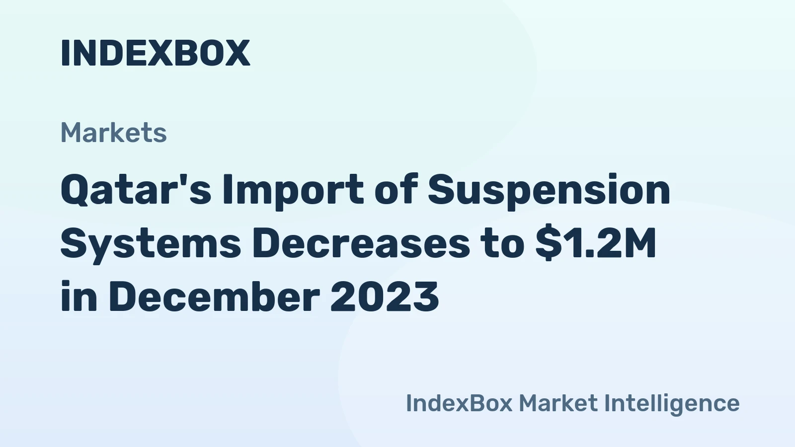 Qatar's Import of Suspension Systems Decreases to $1.2M in December 2023