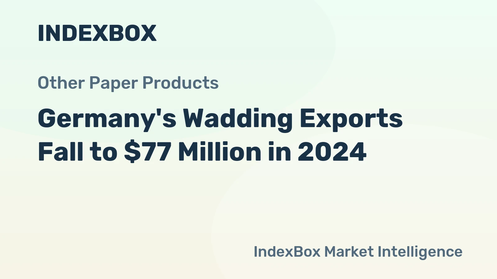 Germany's Wadding Exports Fall to $77 Million in 2024