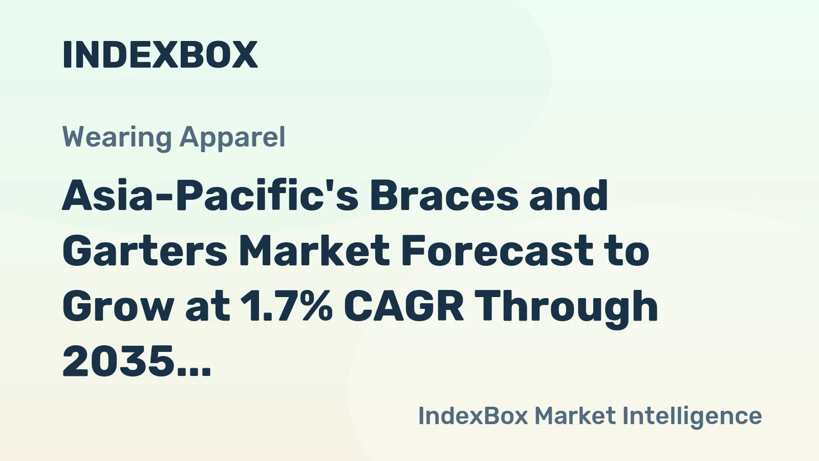 Asia-Pacific's Braces and Garters Market Forecast to Grow at 1.7% CAGR Through 2035