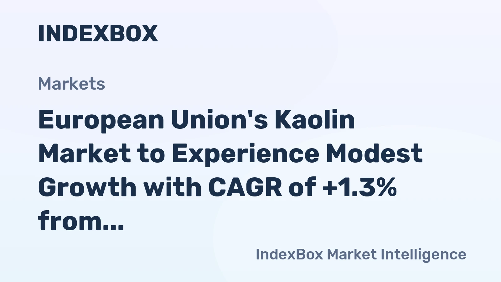 European Union's Kaolin Market to Experience Modest Growth with CAGR of +1.3% from 2024-2035