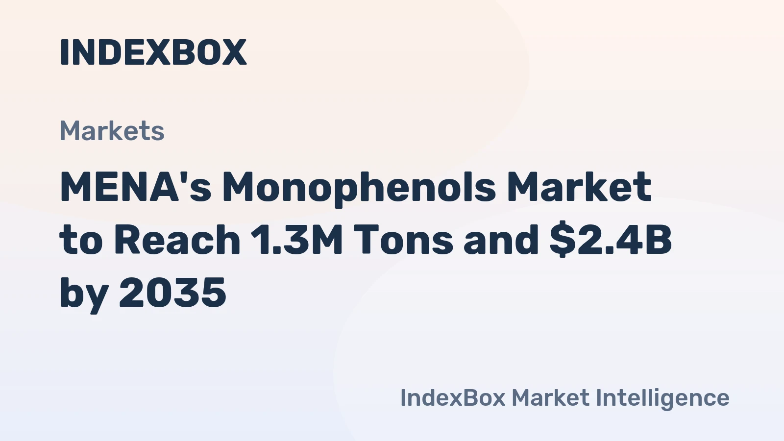 MENA's Monophenols Market to Reach 1.3M Tons and $2.4B by 2035