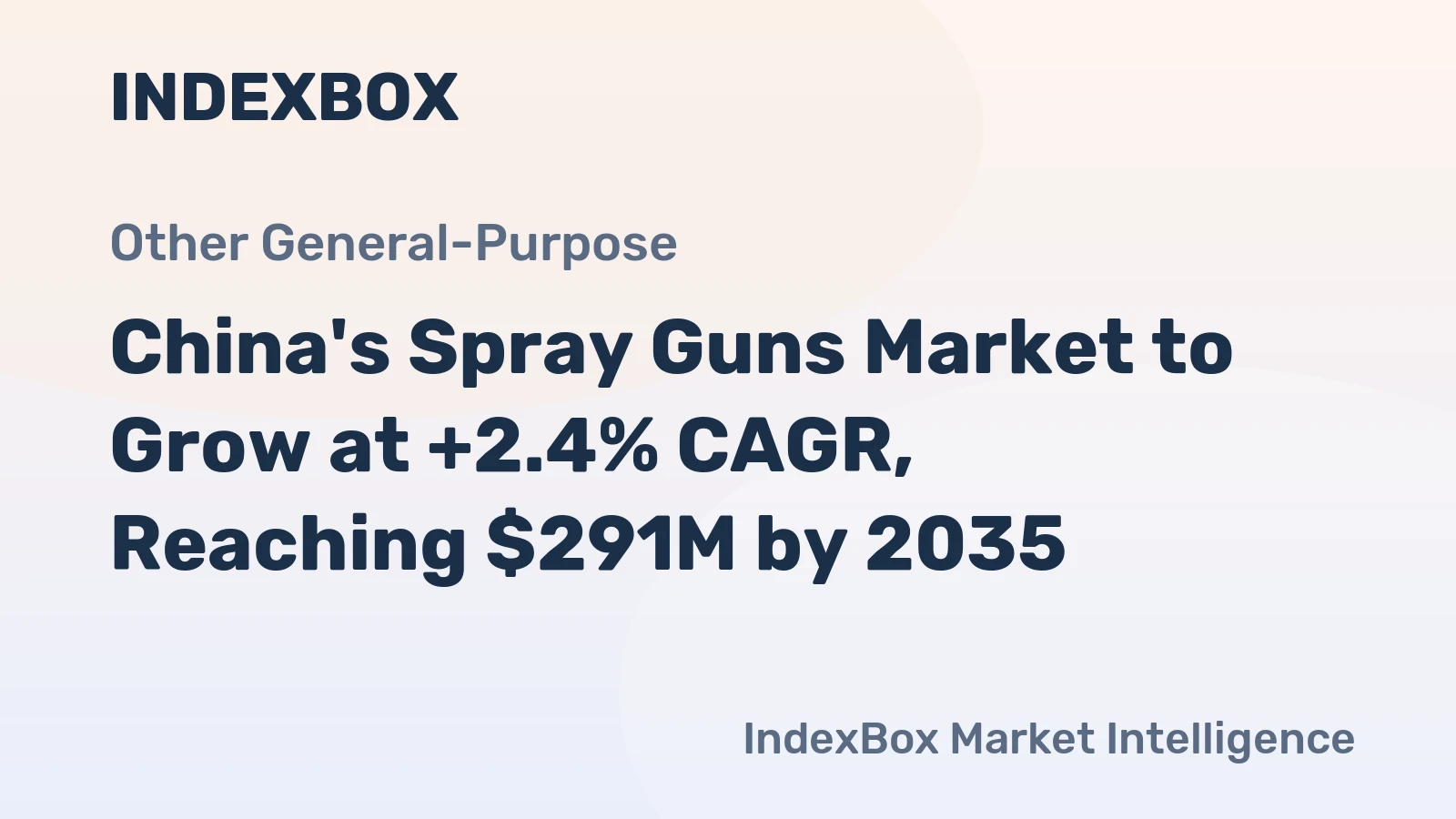 China's Spray Guns Market to Grow at +2.4% CAGR, Reaching $291M by 2035