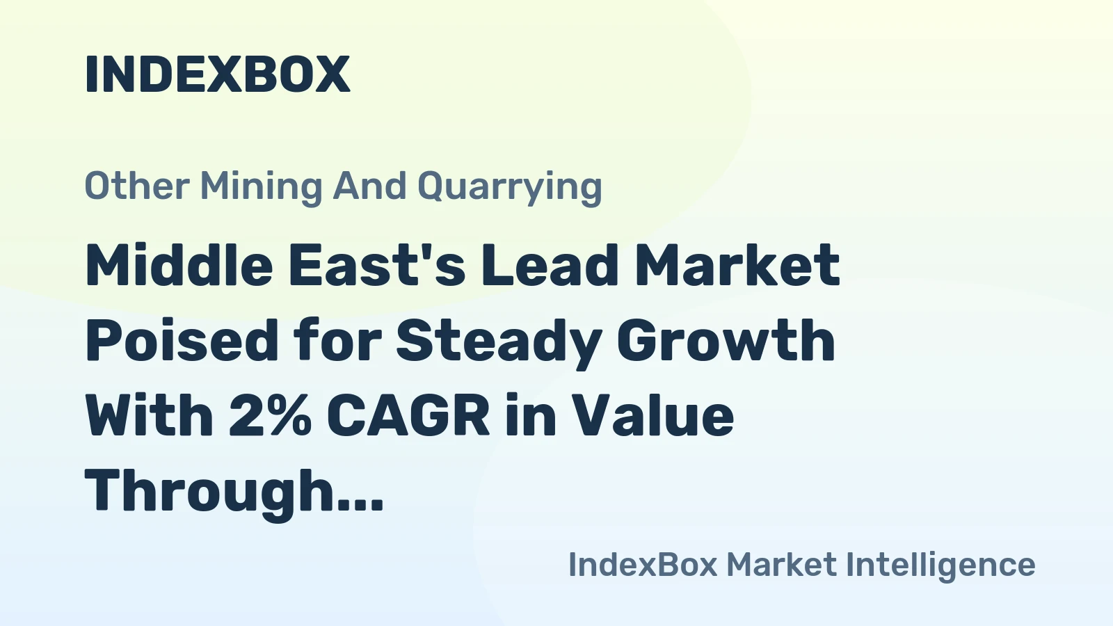 Middle East's Lead Market Poised for Steady Growth With 2% CAGR in Value Through 2035