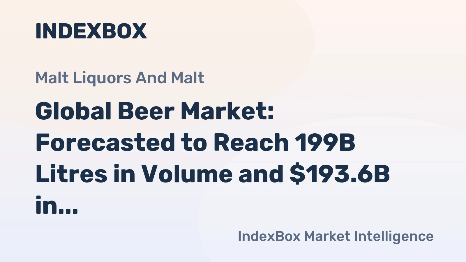 Global Beer Market: Forecasted to Reach 199B Litres in Volume and $193.6B in Value by 2035