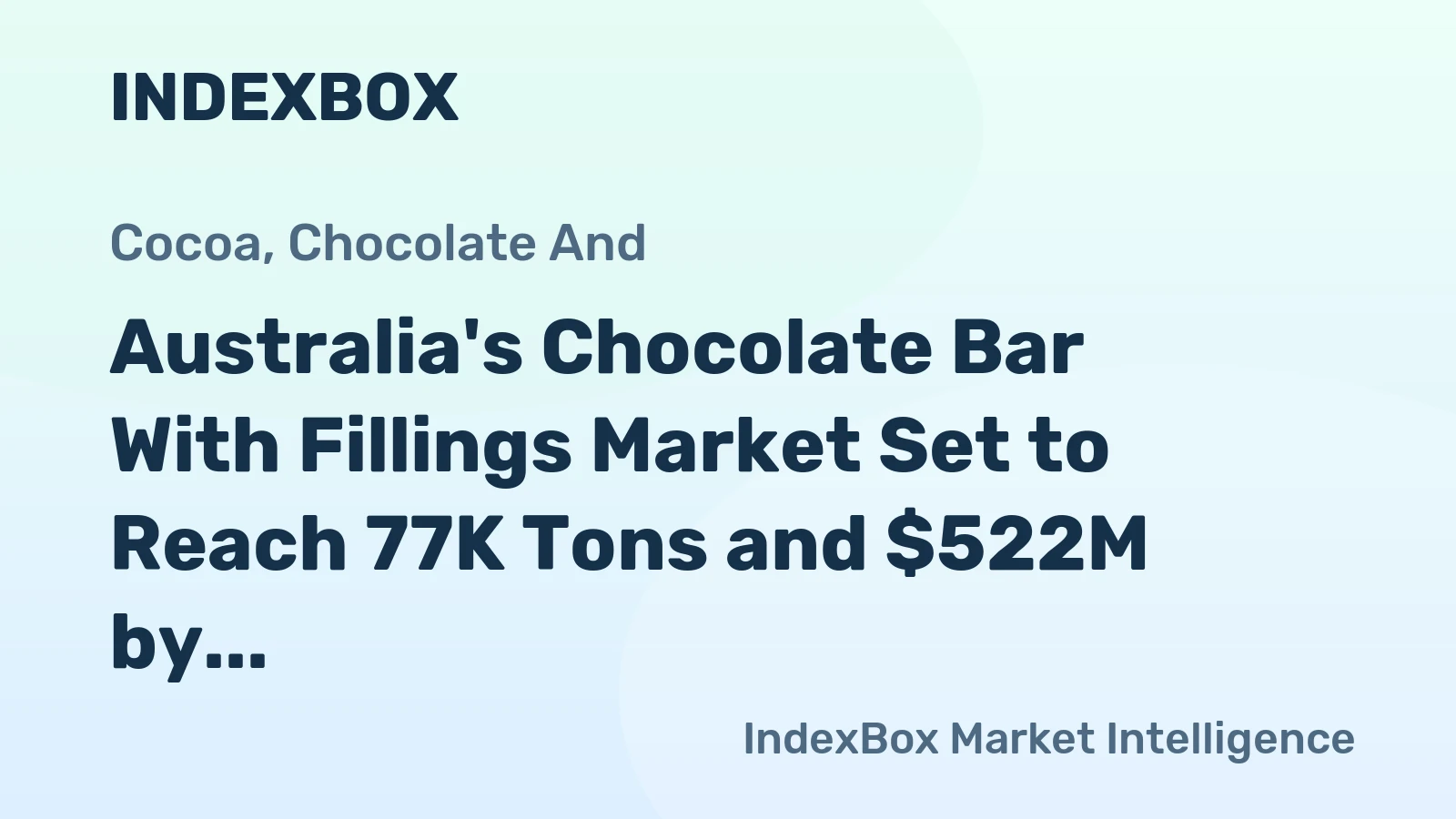 Australia's Chocolate Bar With Fillings Market Set to Reach 77K Tons and $522M by 2035