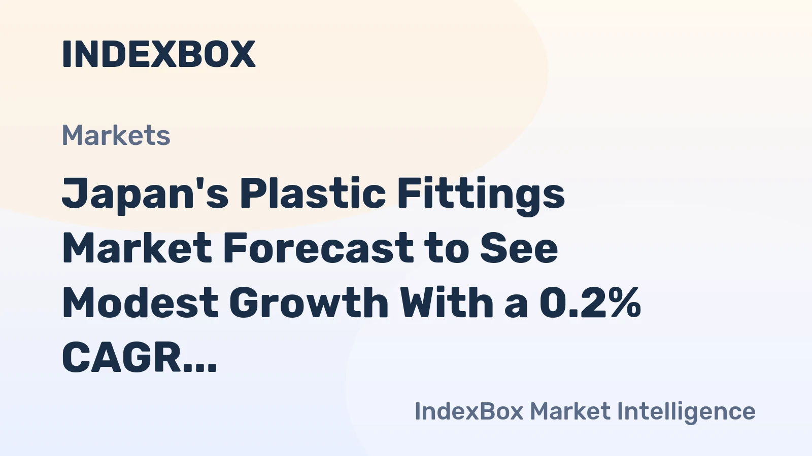 Japan's Plastic Fittings Market Forecast to See Modest Growth With a 0.2% CAGR Through 2035