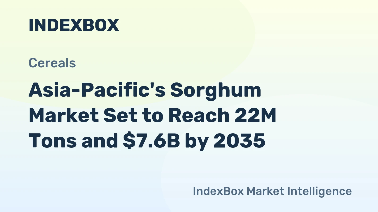 Asia-Pacific's Sorghum Market Set to Reach 22M Tons and $7.6B by 2035