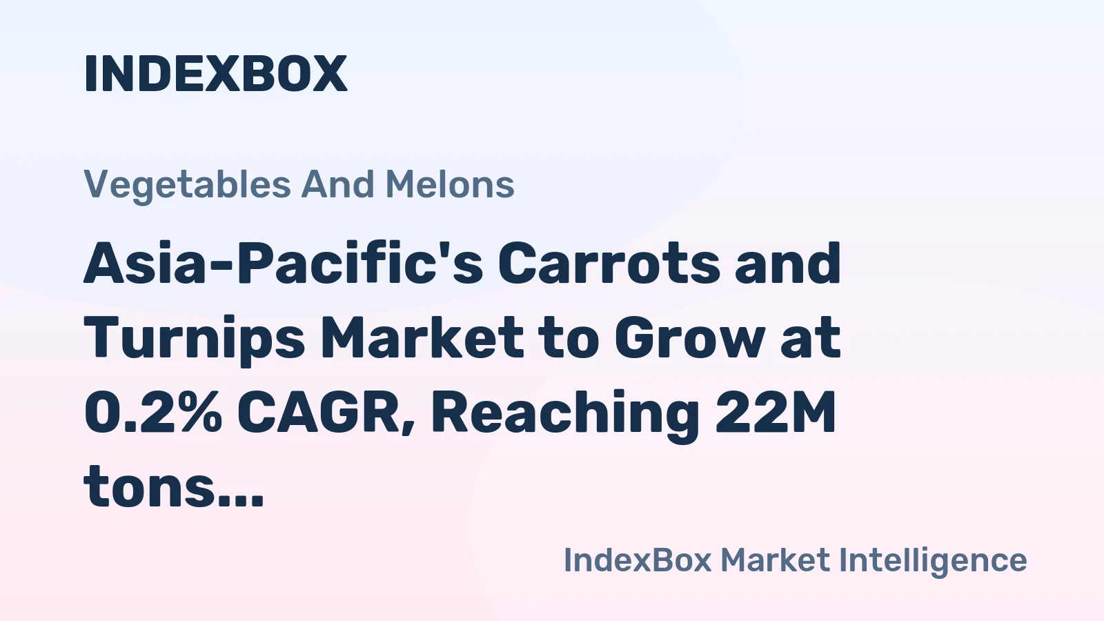 Asia-Pacific's Carrots and Turnips Market to Grow at 0.2% CAGR, Reaching 22M tons by 2035