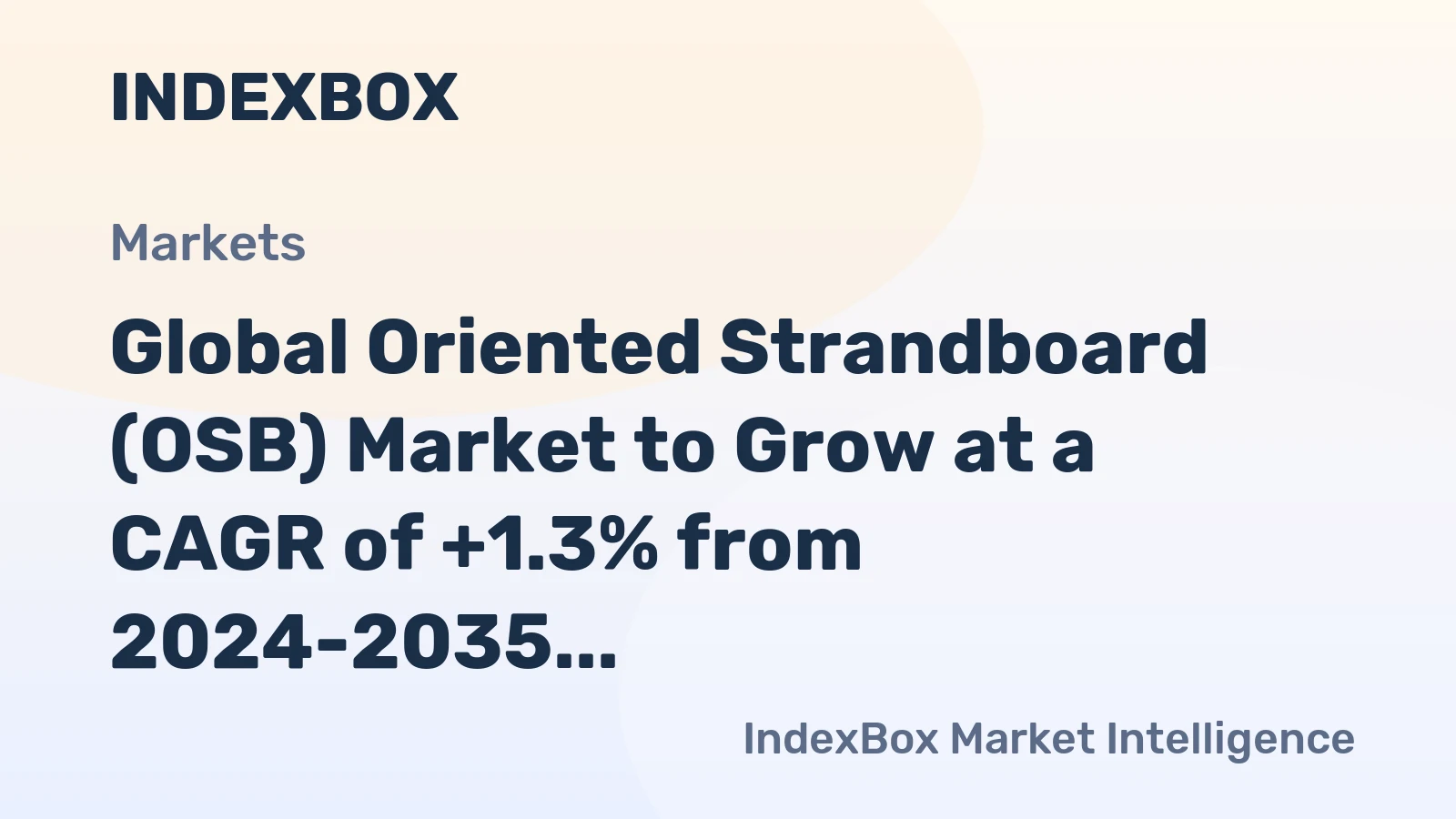 Global Oriented Strandboard (OSB) Market to Grow at a CAGR of +1.3% from 2024-2035, Reaching $18.7B by 2035