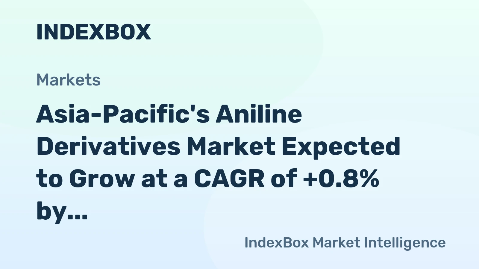 Asia-Pacific's Aniline Derivatives Market Expected to Grow at a CAGR of +0.8% by 2035