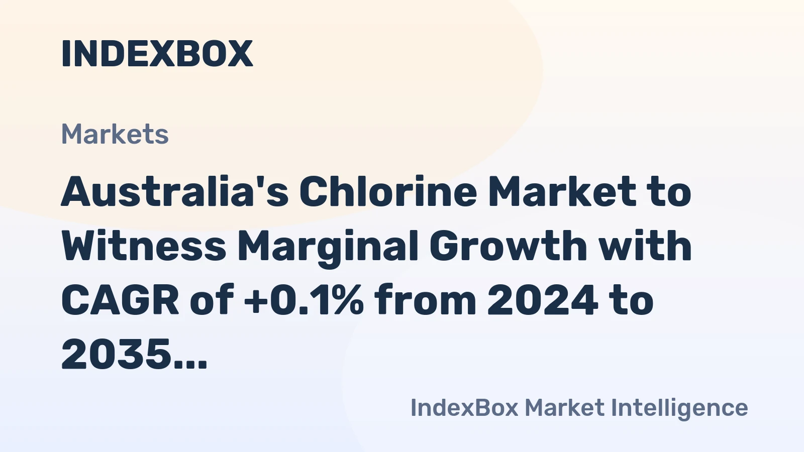 Australia's Chlorine Market to Witness Marginal Growth with CAGR of +0.1% from 2024 to 2035