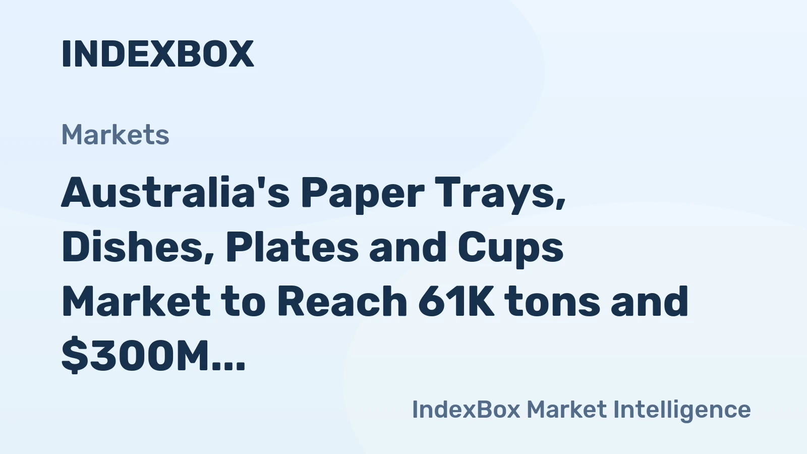Australia's Paper Trays, Dishes, Plates and Cups Market to Reach 61K tons and $300M by 2035, with +2.8% Forecasted Volume Growth and +4.3% Value Growth
