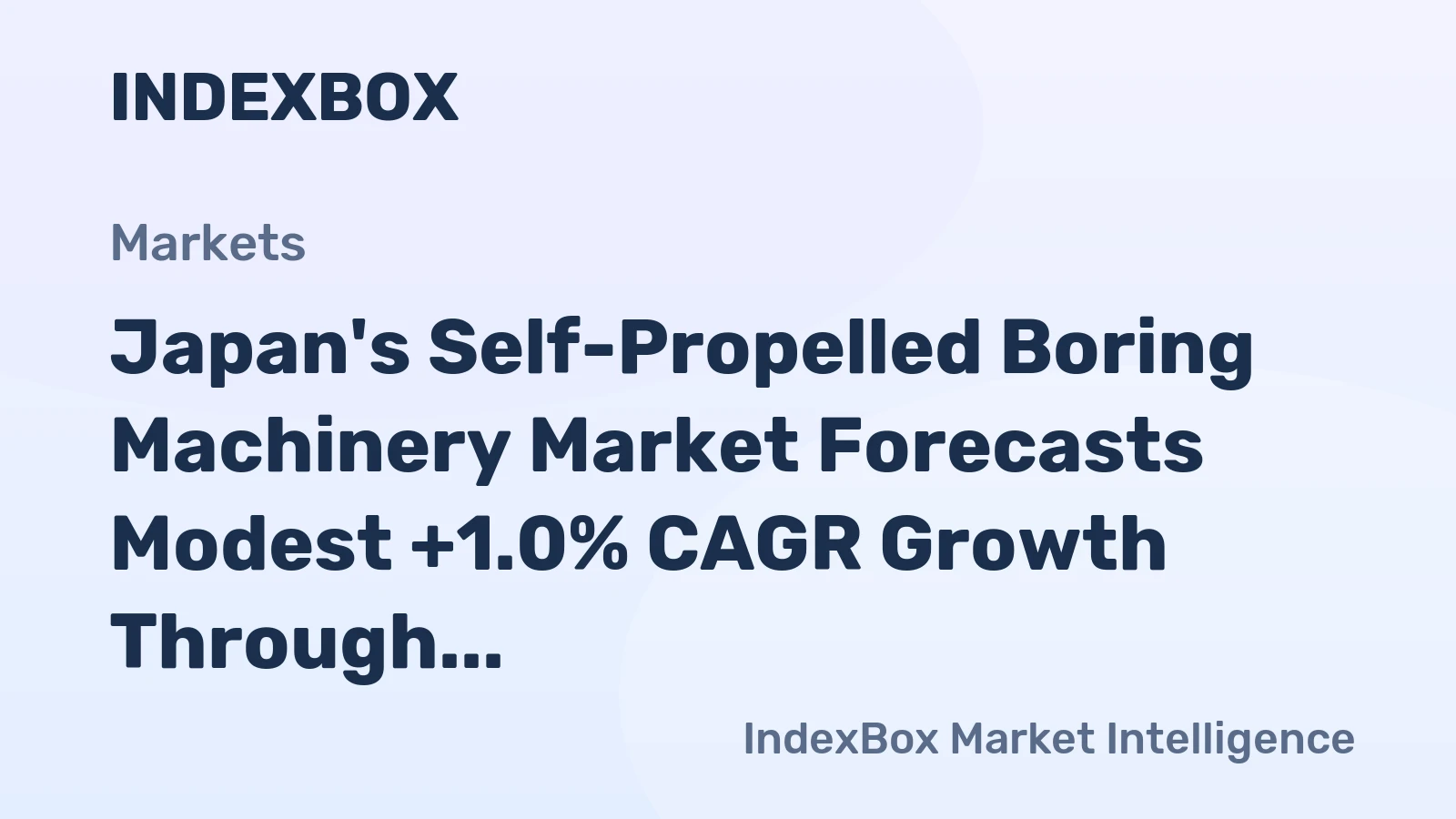 Japan's Self-Propelled Boring Machinery Market Forecasts Modest +1.0% CAGR Growth Through 2035