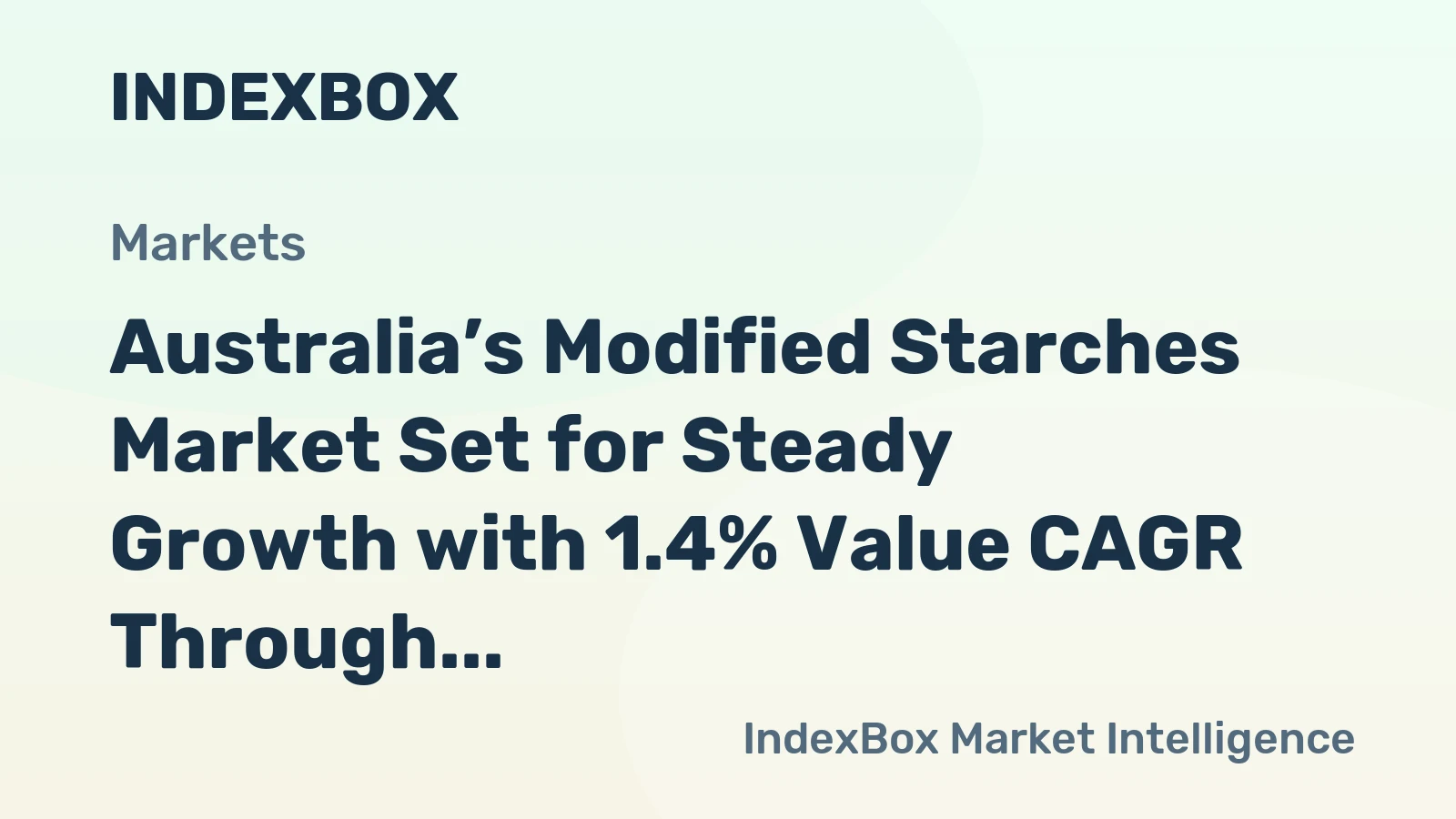 Australia’s Modified Starches Market Set for Steady Growth with 1.4% Value CAGR Through 2035