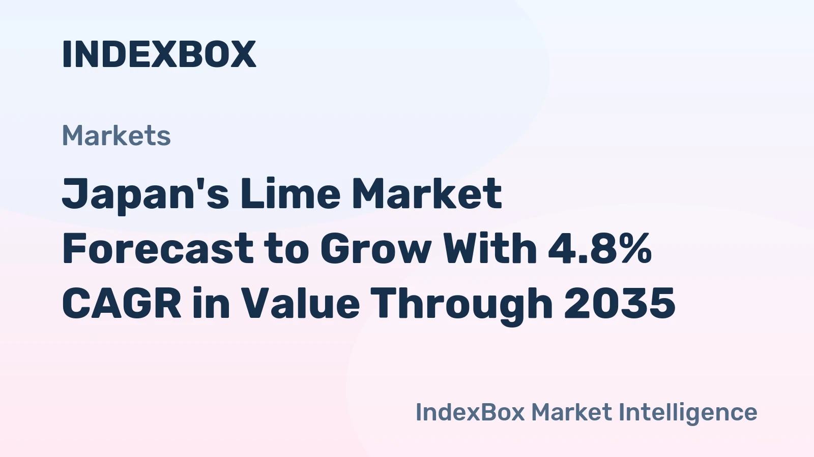 Japan's Lime Market Forecast to Grow With 4.8% CAGR in Value Through 2035