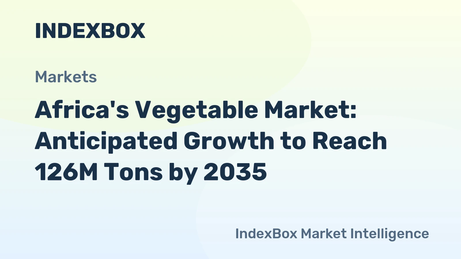 Africa's Vegetable Market: Anticipated Growth to Reach 126M Tons by 2035