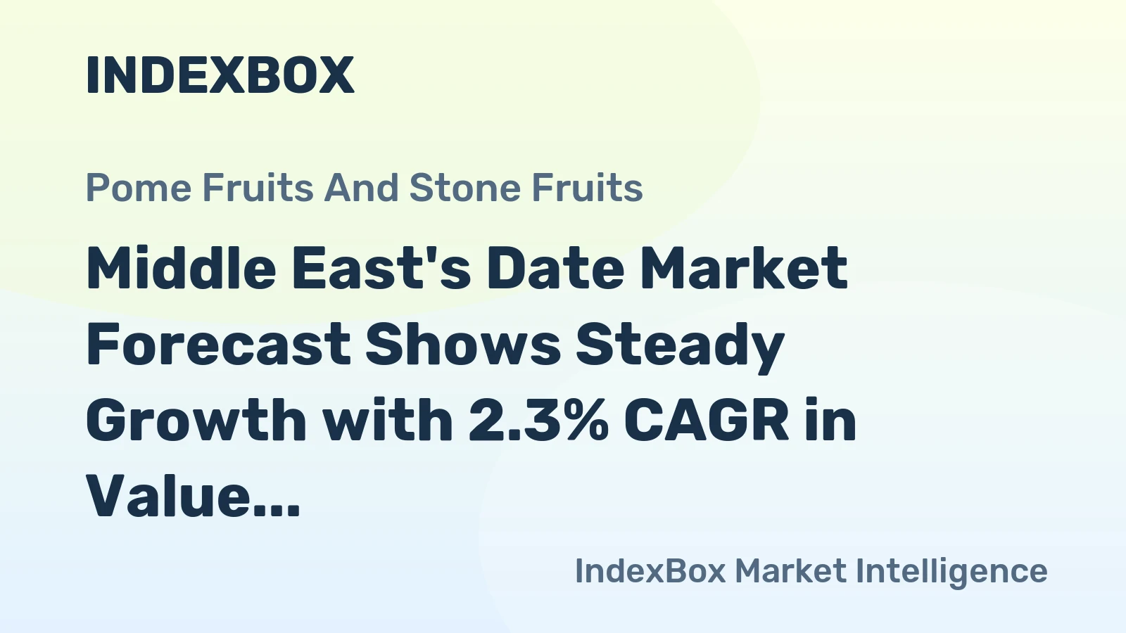 Middle East's Date Market Forecast Shows Steady Growth with 2.3% CAGR in Value